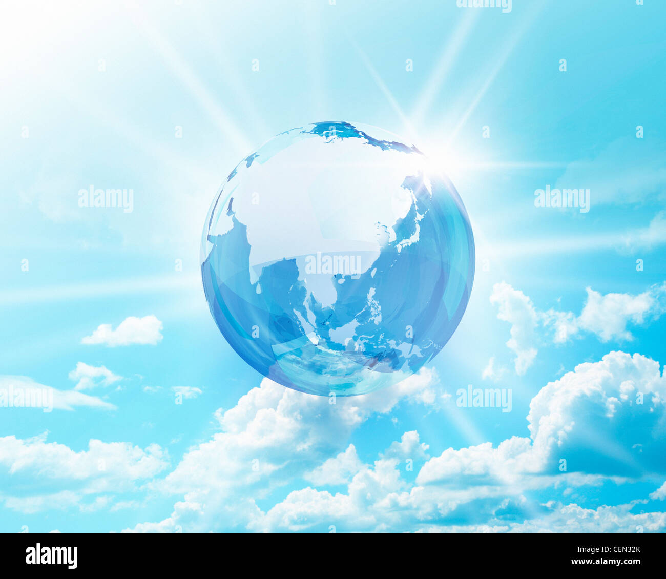 Globe and sky Stock Photo - Alamy