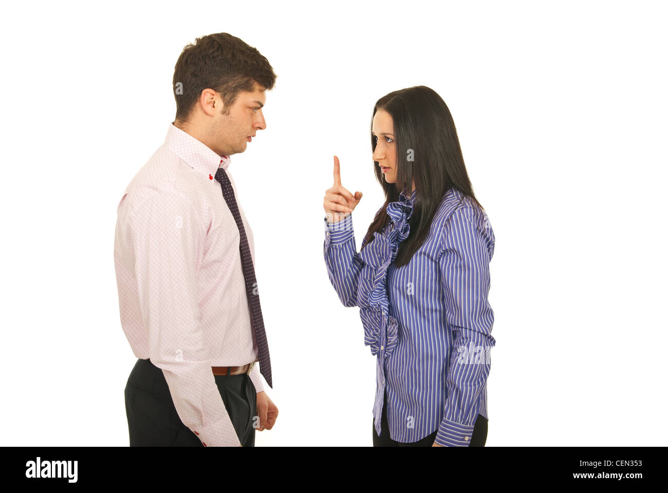 Business people arguing isolated on white background Stock Photo - Alamy