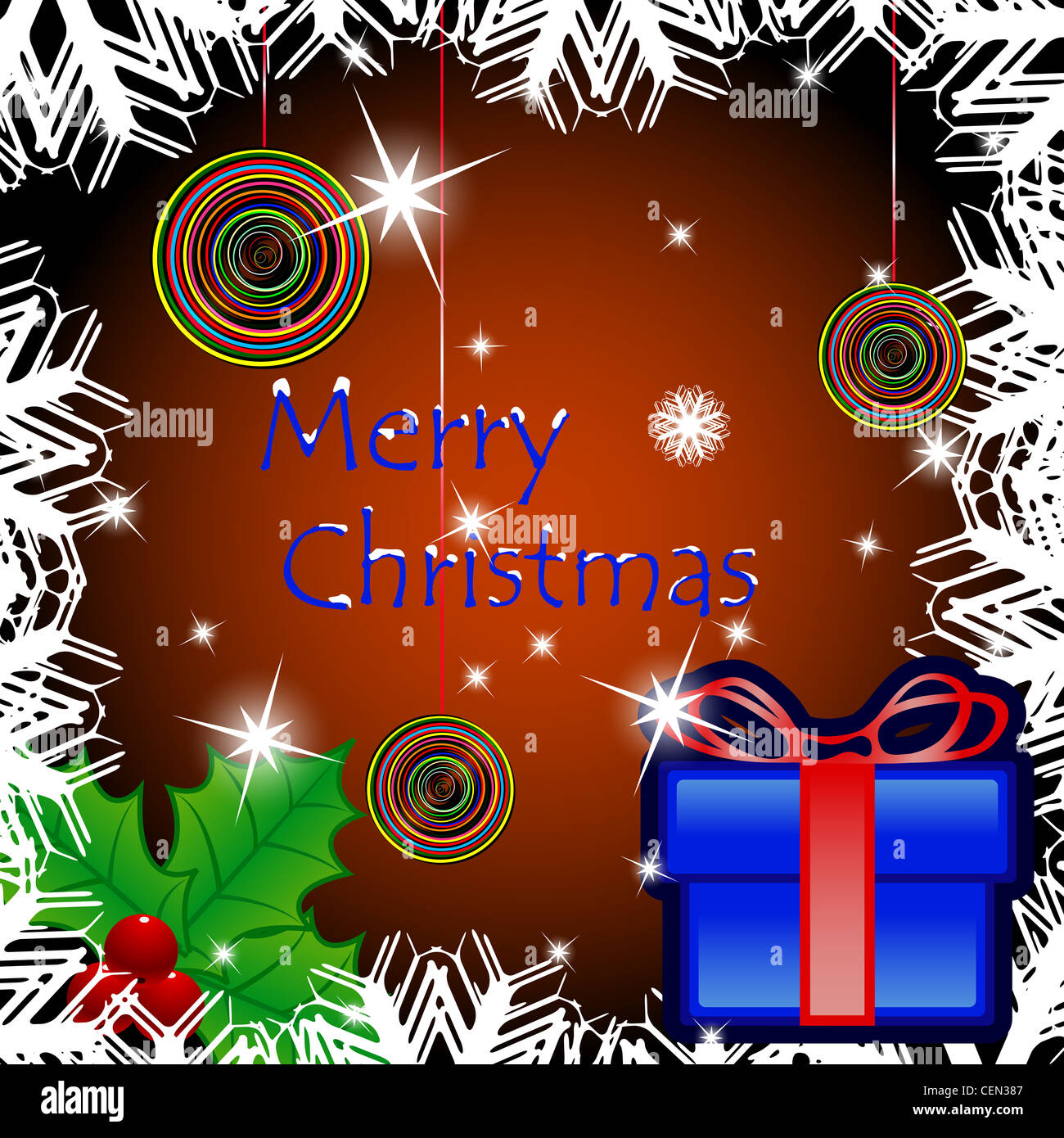 happy christmas card, abstract vector art illustration; image contains ...