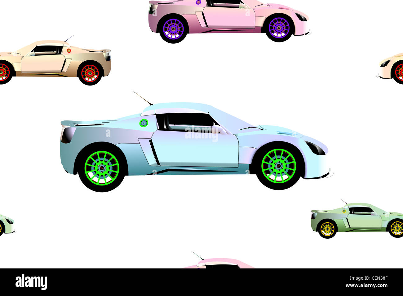 sport cars pattern, abstract seamless texture; vector art illustration ...