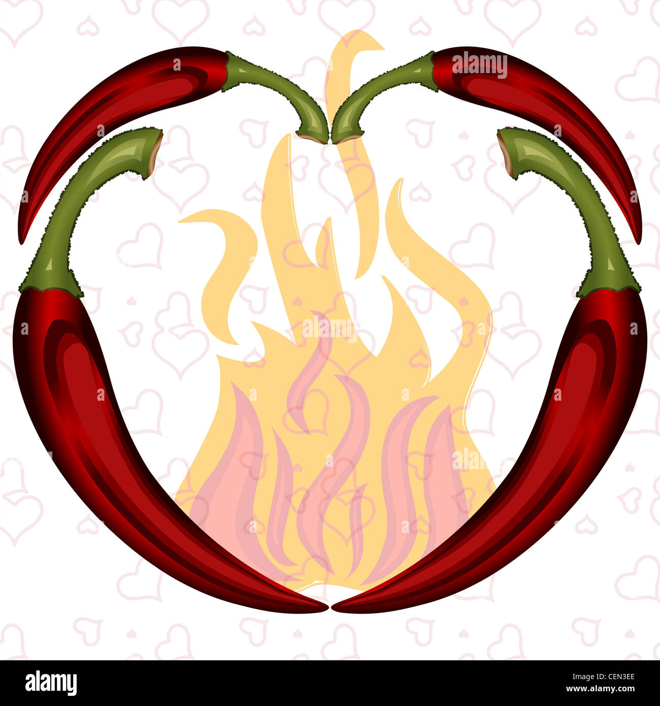 peppers heart, abstract vector art illustration Stock Photo - Alamy