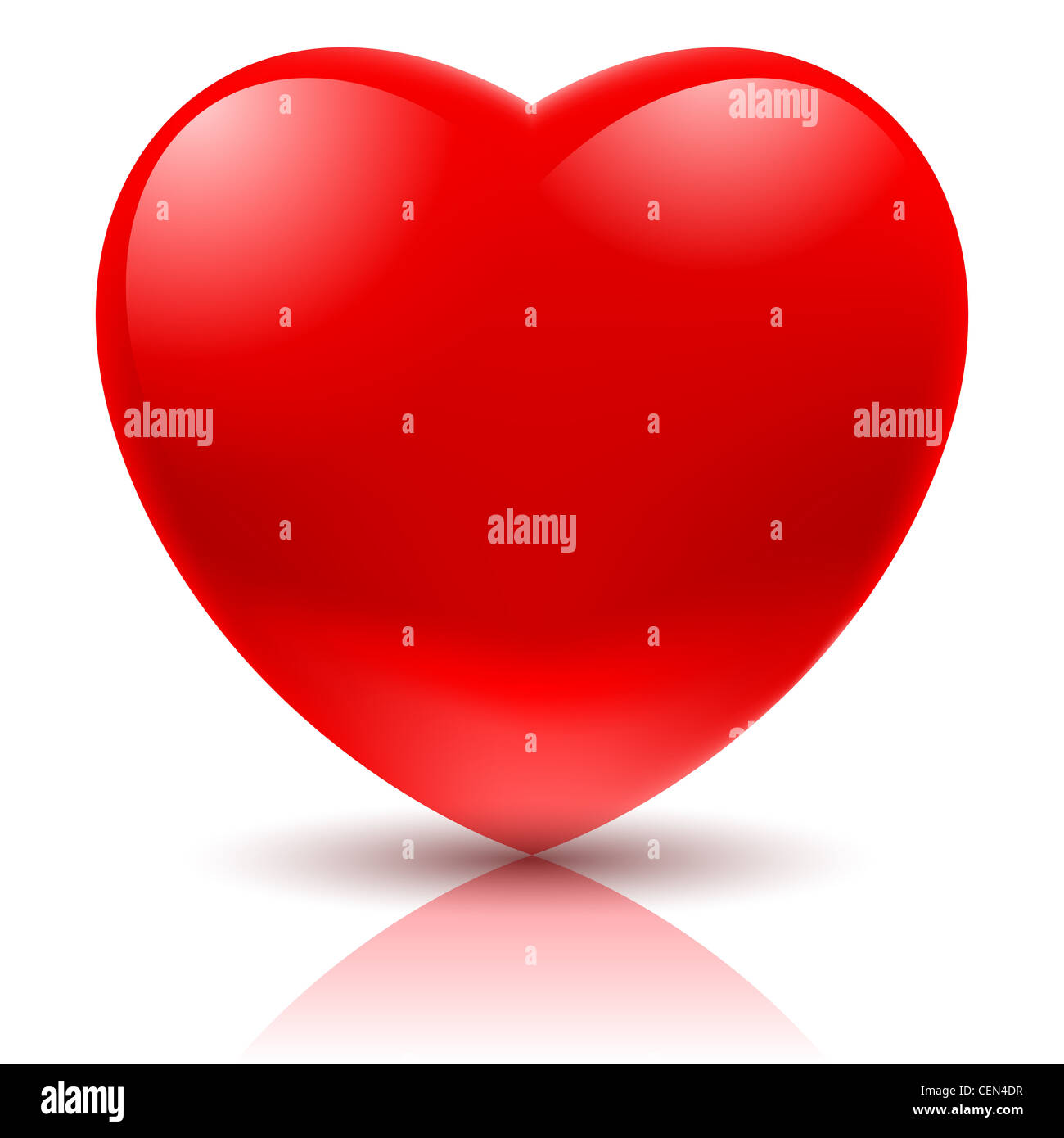 Big Red Heart. Illustration on white background Stock Photo - Alamy
