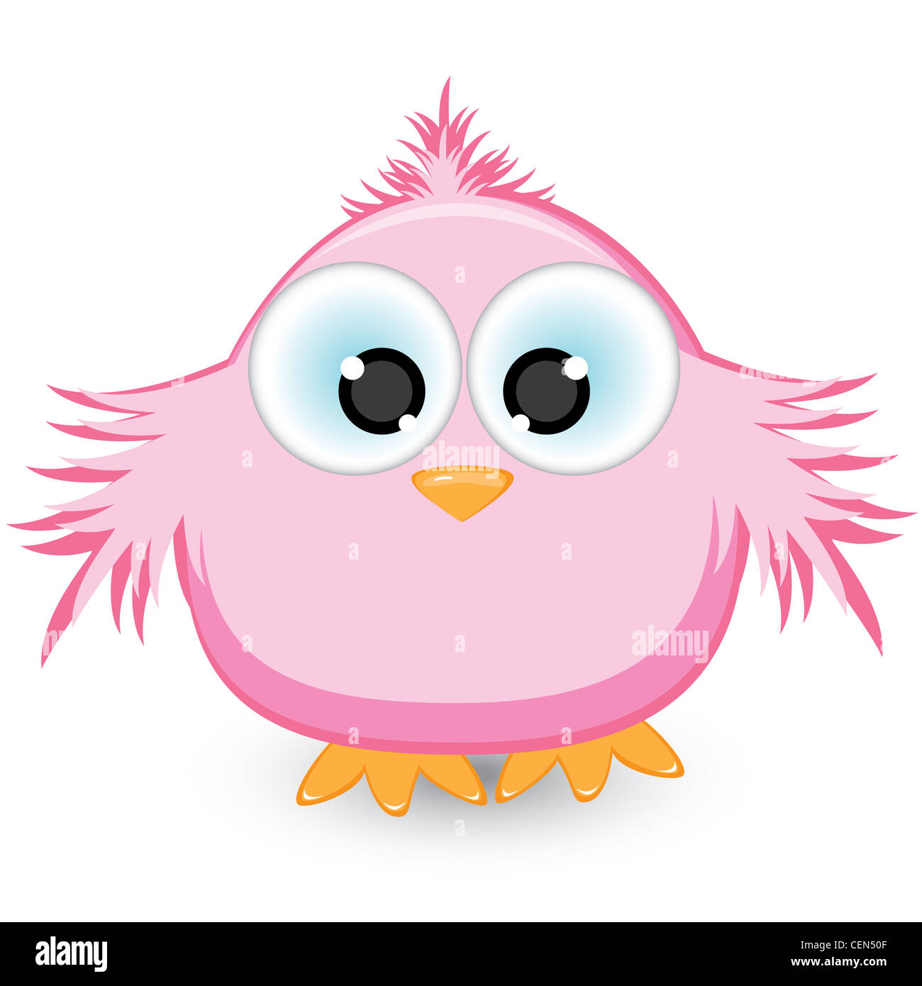 Cartoon pink sparrow. Illustration on white background Stock Photo - Alamy