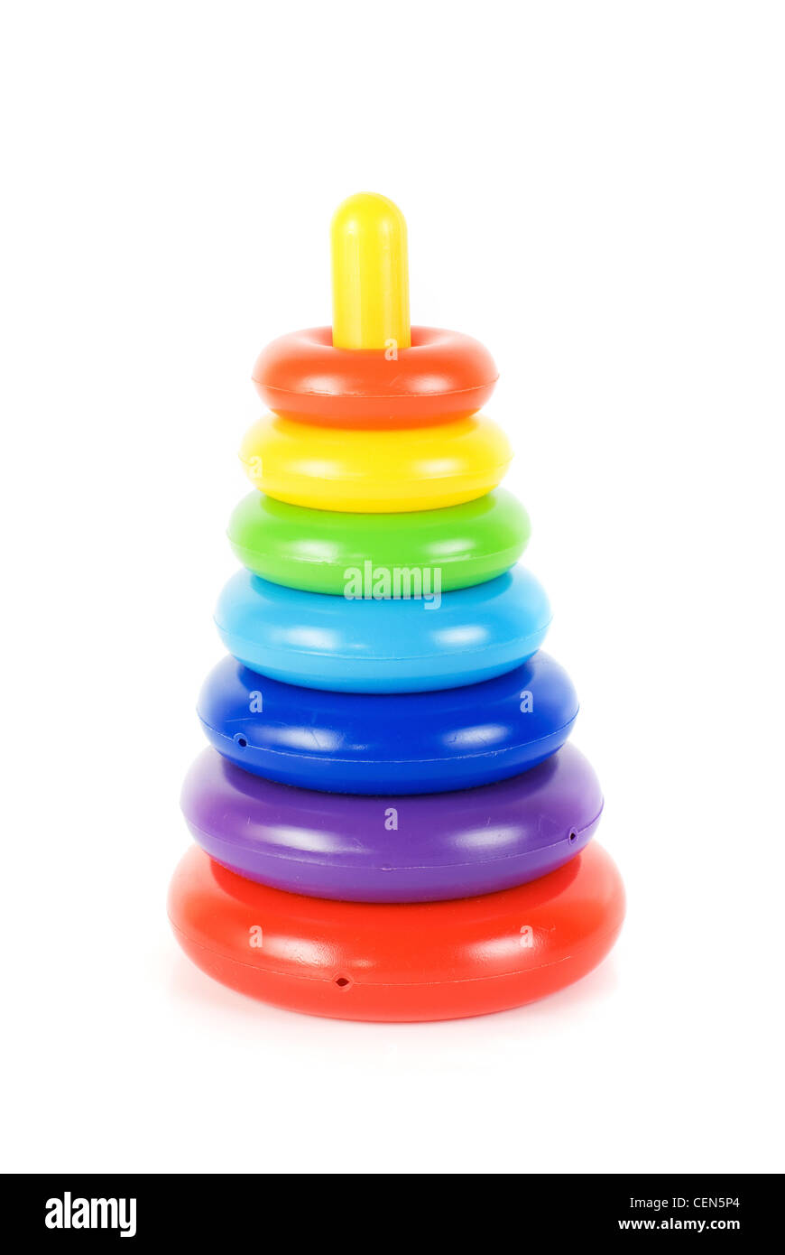 Plastic toy pyramid on a white background Stock Photo - Alamy