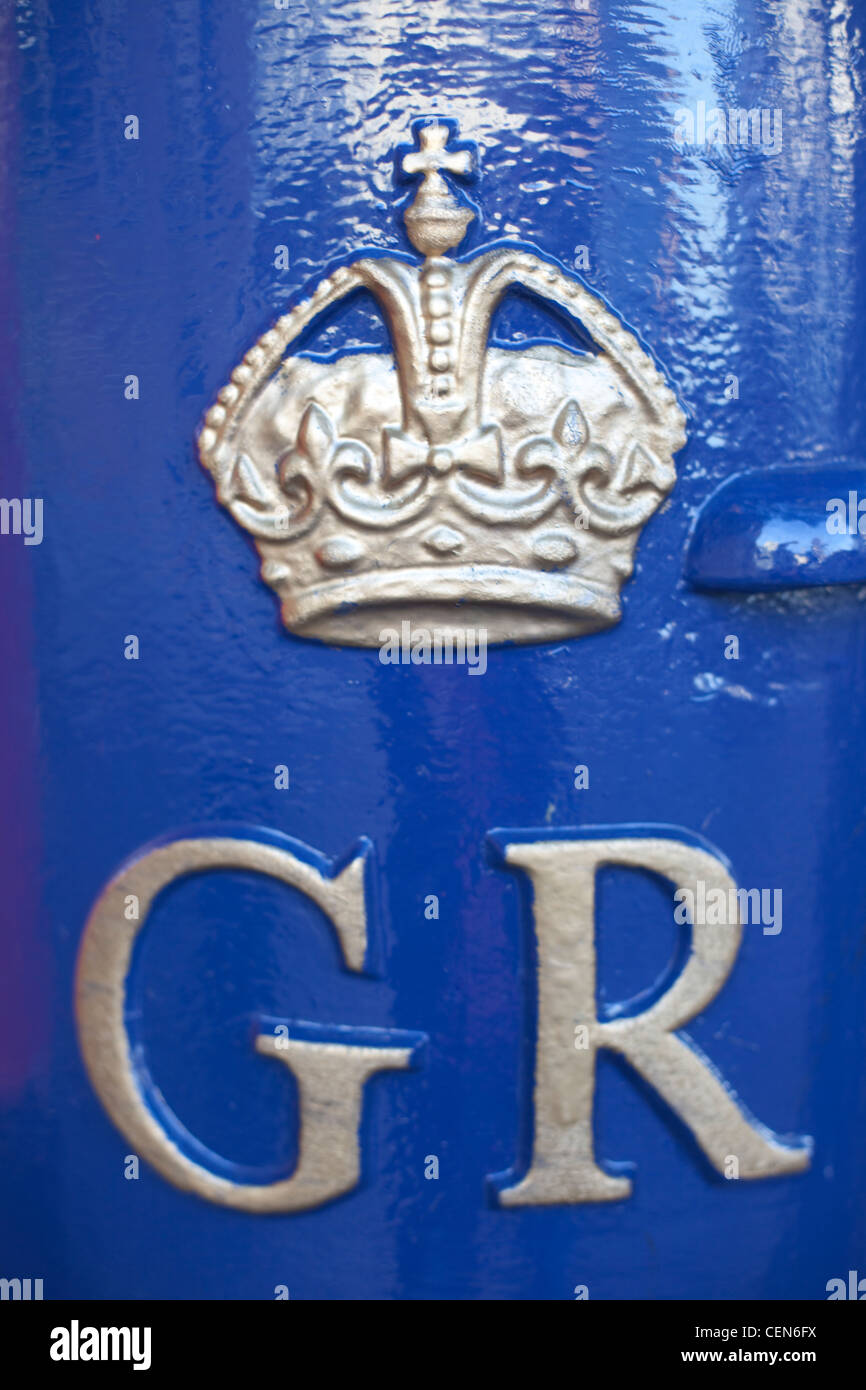 England, Berkshire, Windsor, Detail of Royal Crown on Post Box Stock ...