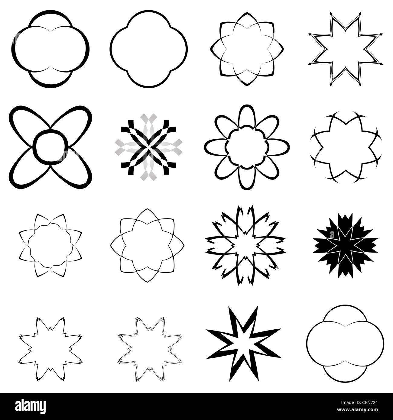 black elements for design over white background, abstract vector art ...
