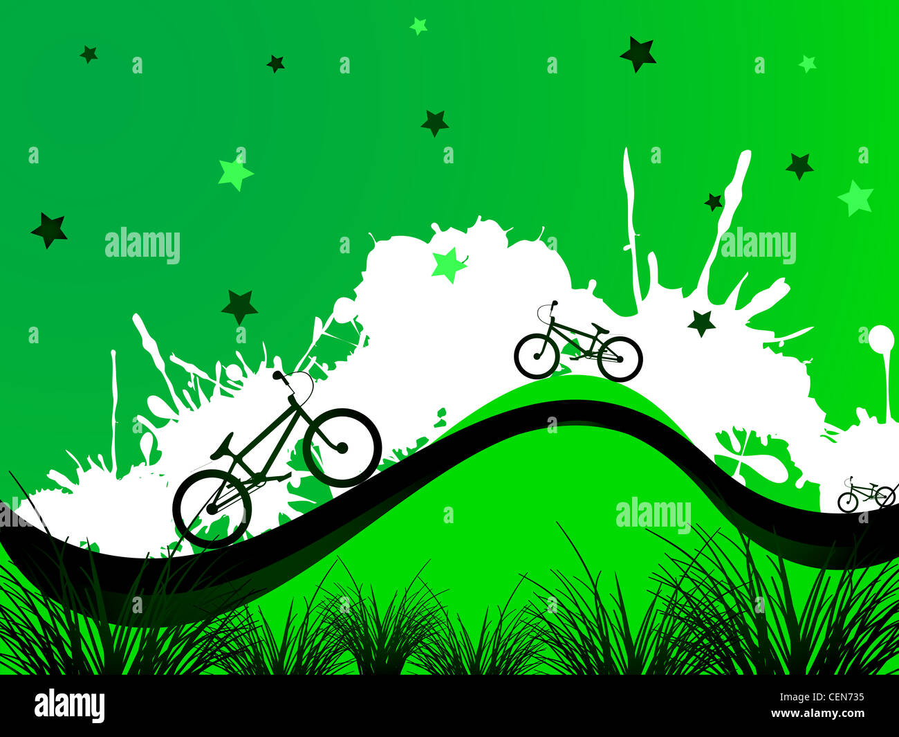 bicycles background, abstract vector art illustration Stock Photo - Alamy