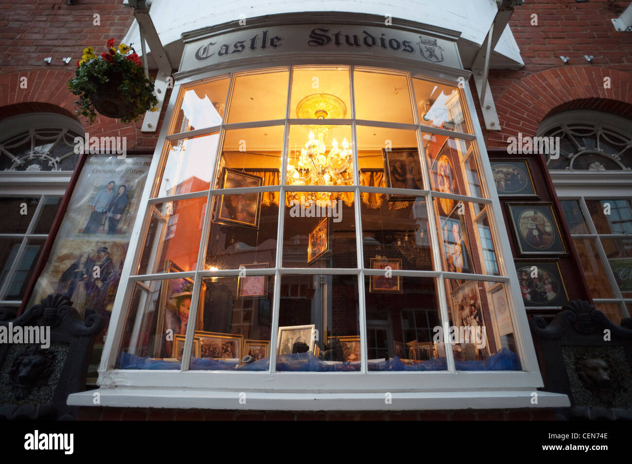 England, Berkshire, Windsor, Photo Studio Window Display Stock Photo ...