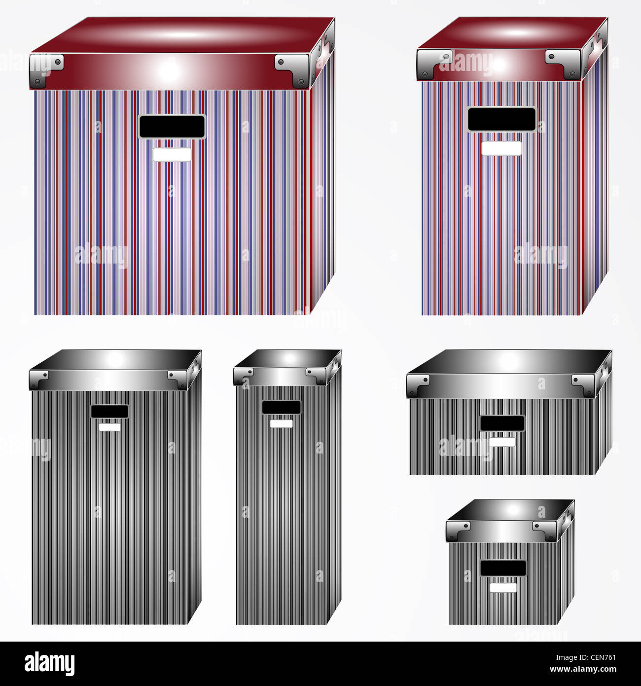 carton boxes against white background, abstract vector art illustration ...