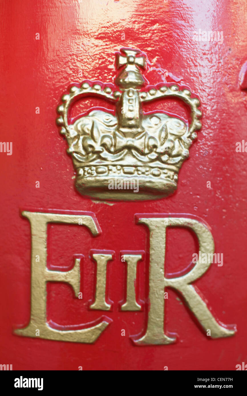 England, Berkshire, Windsor, Detail of Royal Crown on Post Box Stock ...