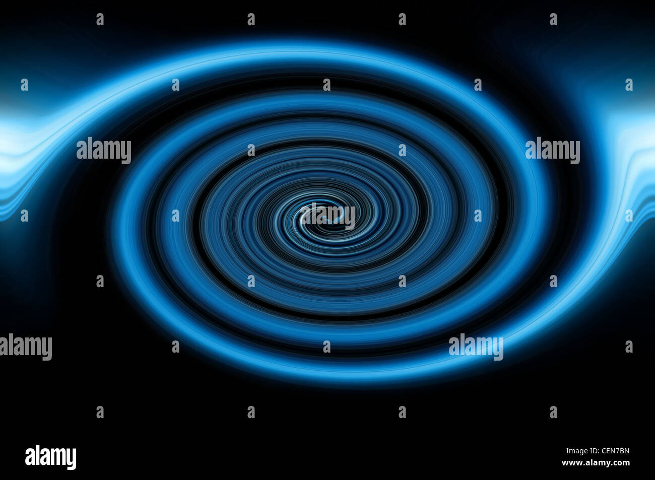 Blue abstract large swirl against black background Stock Photo - Alamy