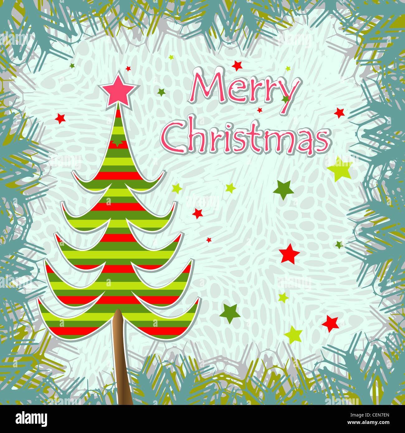 template christmas greeting card, abstract vector art illustration ...