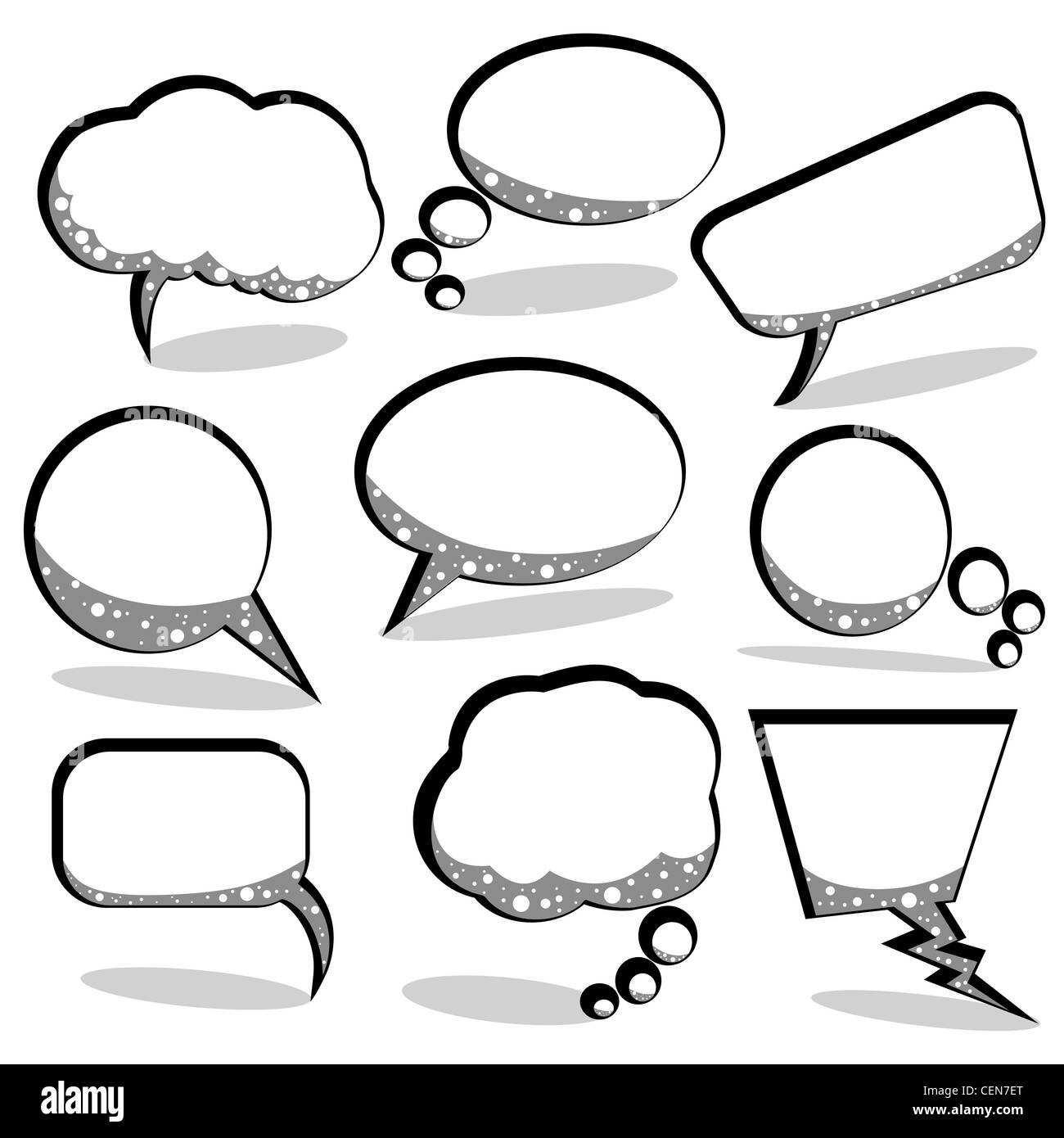 speech and thought bubbles against white background, abstract vector ...