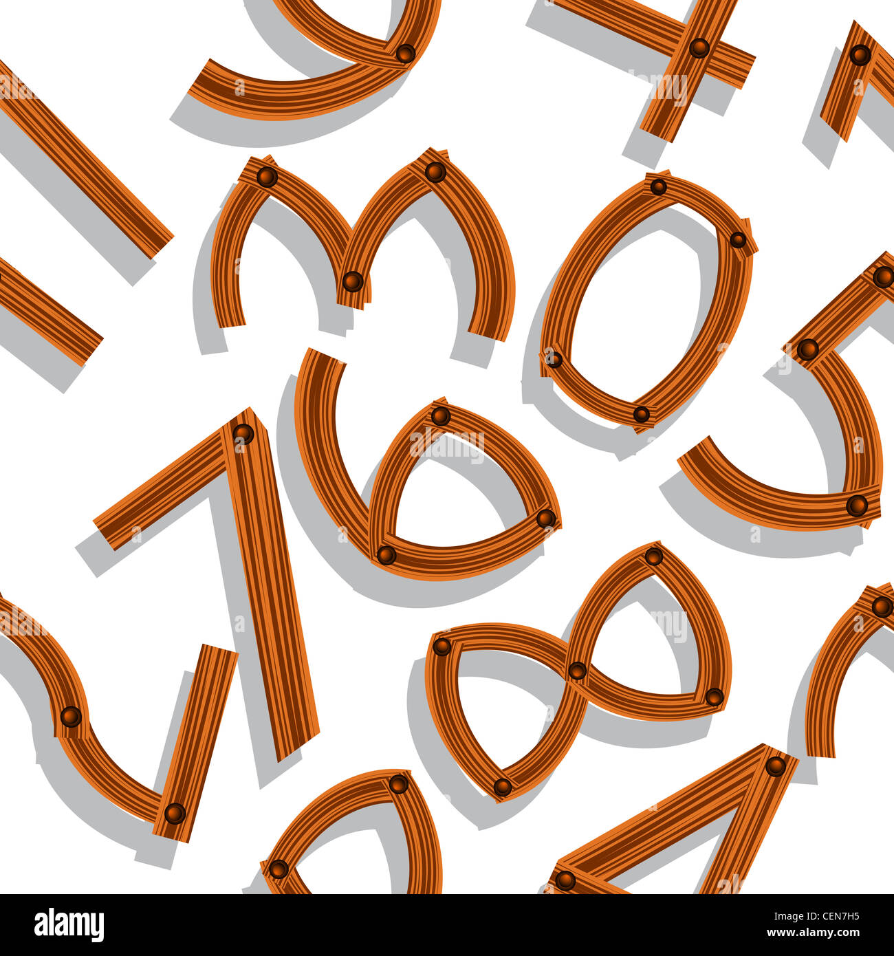 wooden numbers shadowed pattern, abstract seamless texture; vector art ...