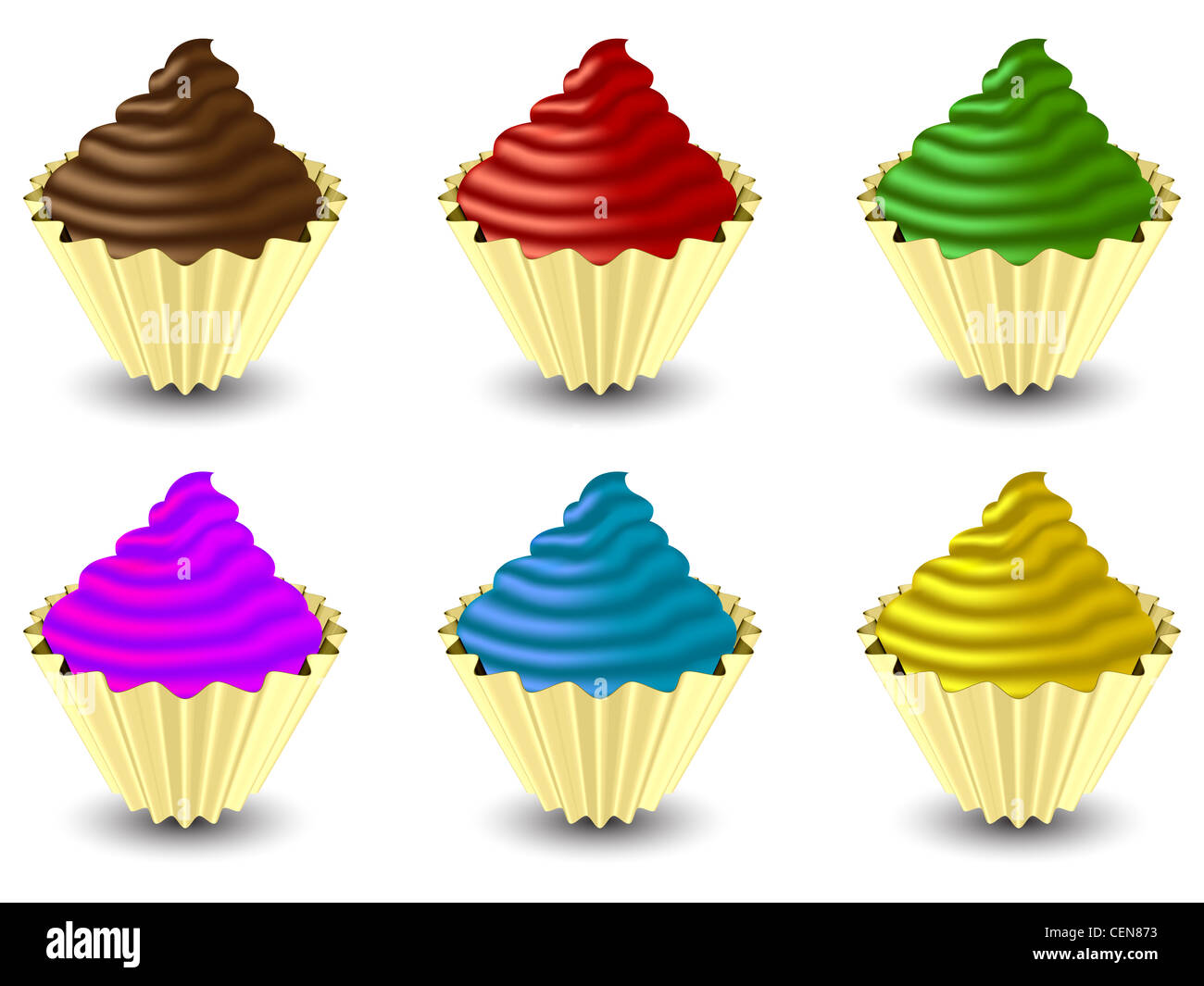 cupcakes against white background, abstract vector art illustration ...