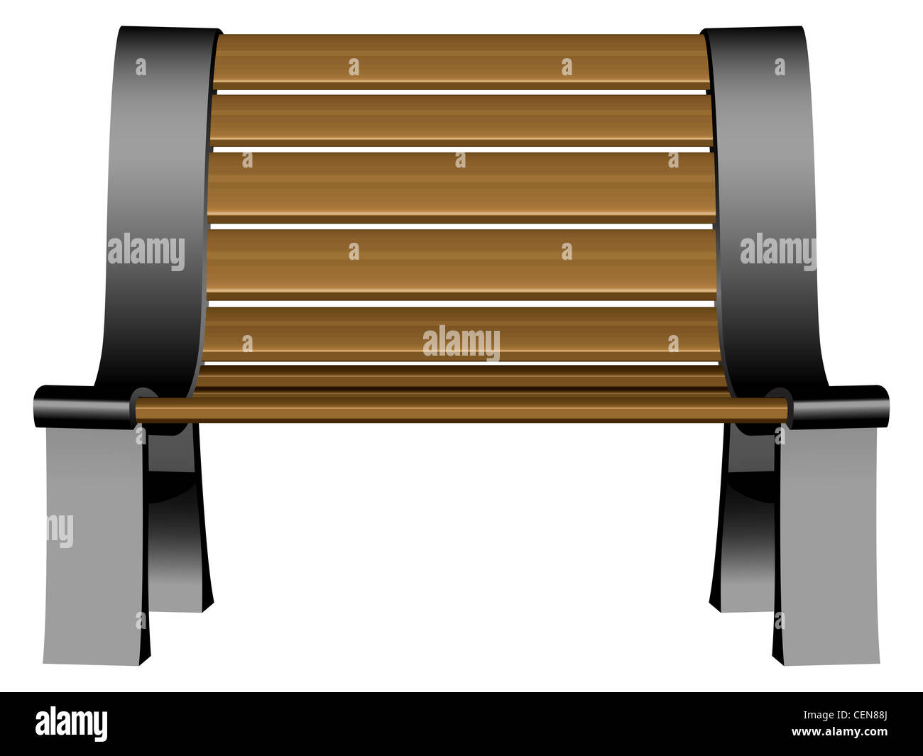 3d bench against white background, abstract vector art illustration ...
