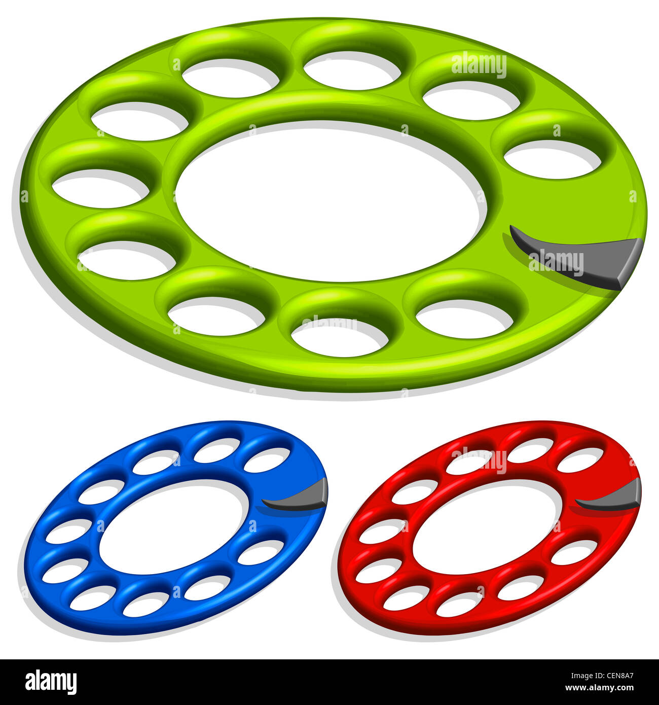 dial disks against white background, abstract vector art illustration ...