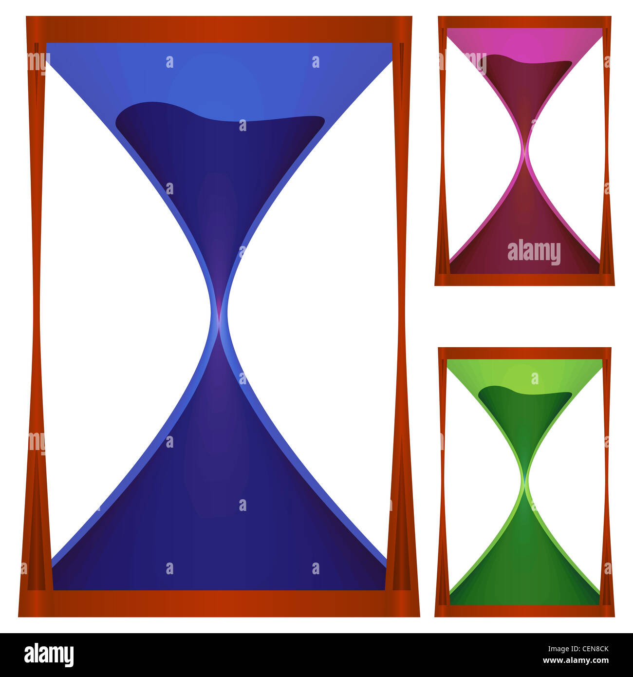 hour glasses against white background, abstract vector art illustration ...