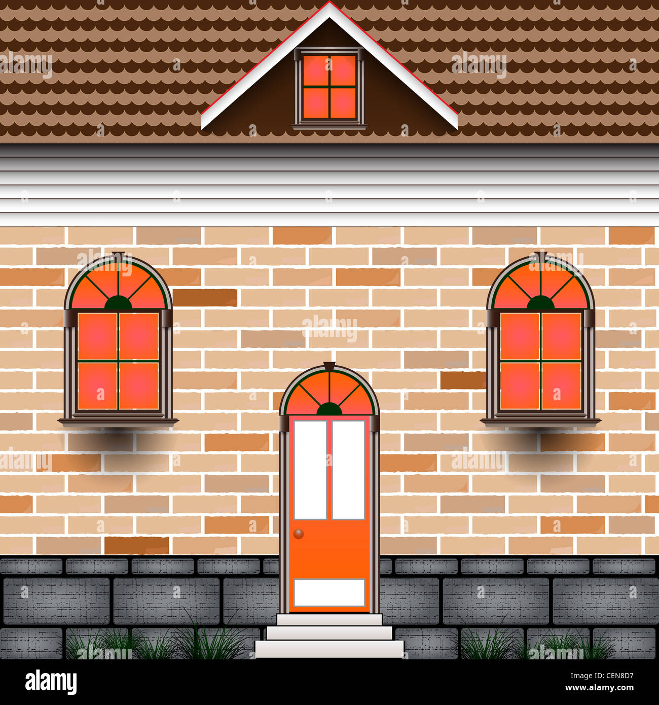 house realistic pattern, horizontal seamless texture; image contains ...