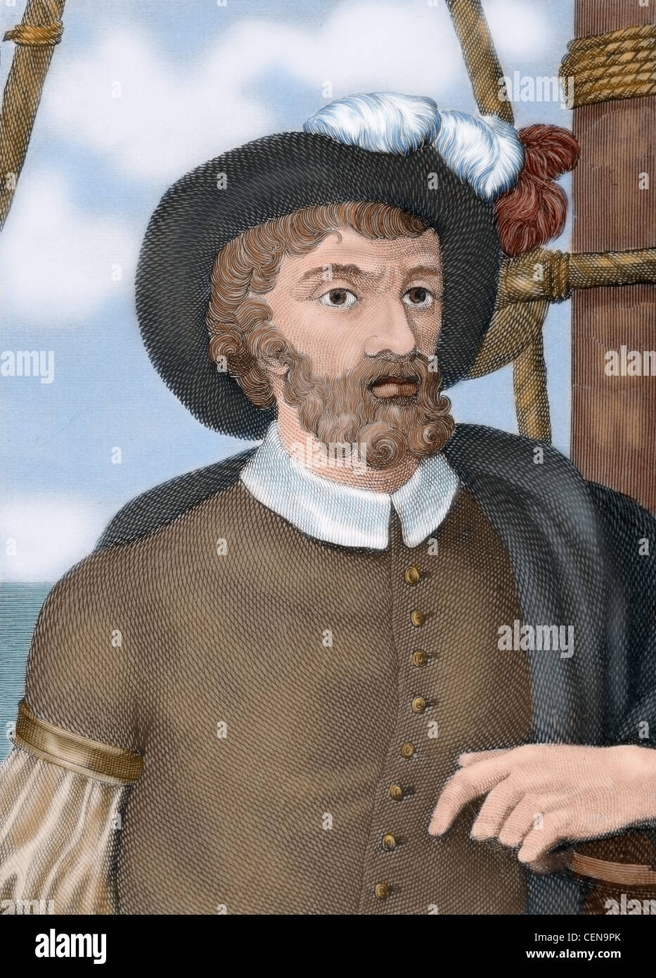 Juan Sebastian Elcano (1476-1526). Spanish explorer. First navigator ...