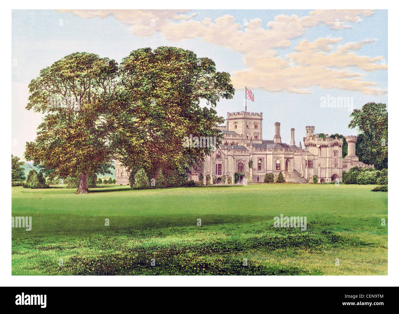 Elton Hall baronial hall Cambridgeshire England UK Proby Victorian ...