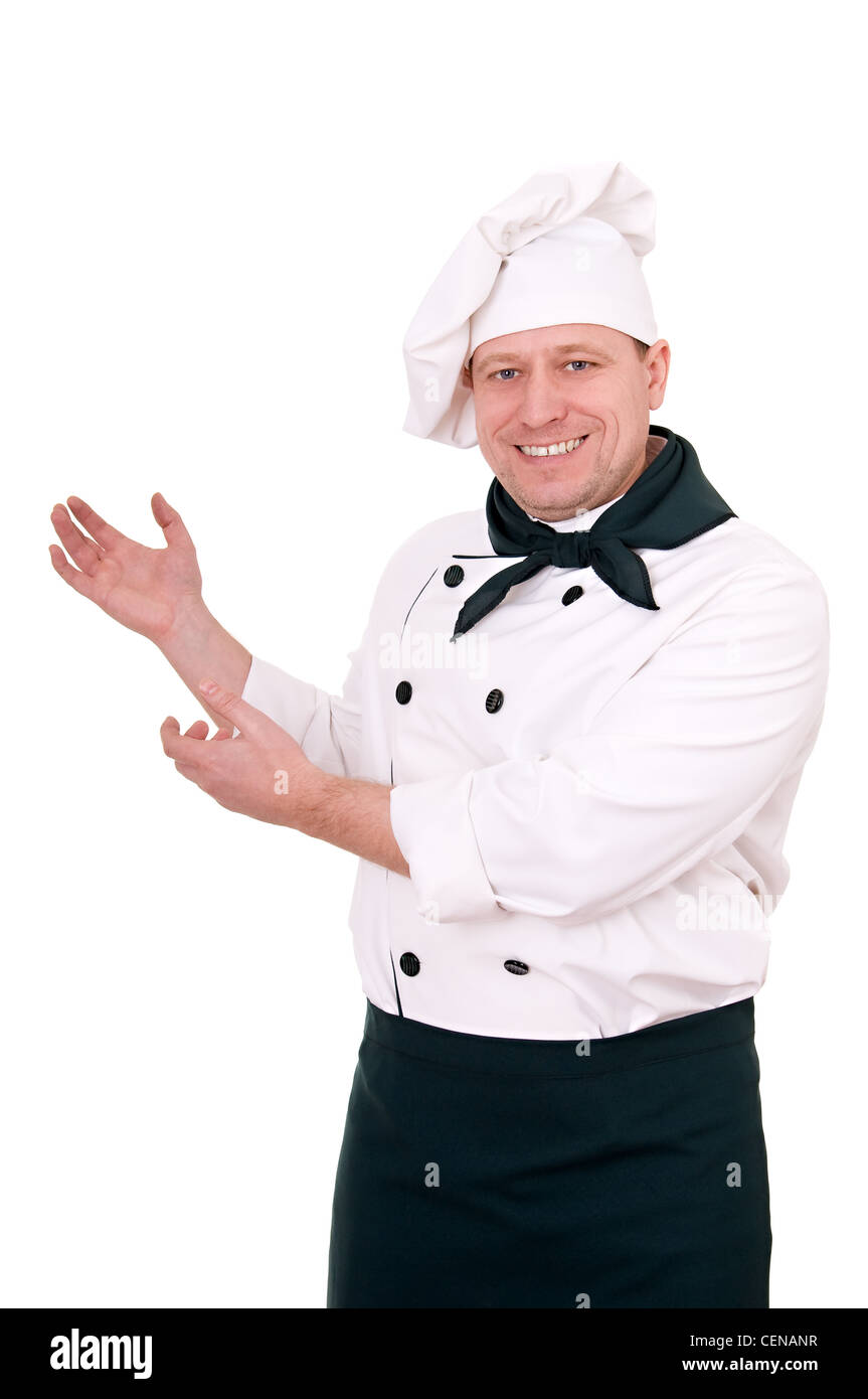 smiling man cook isolated on white background Stock Photo - Alamy