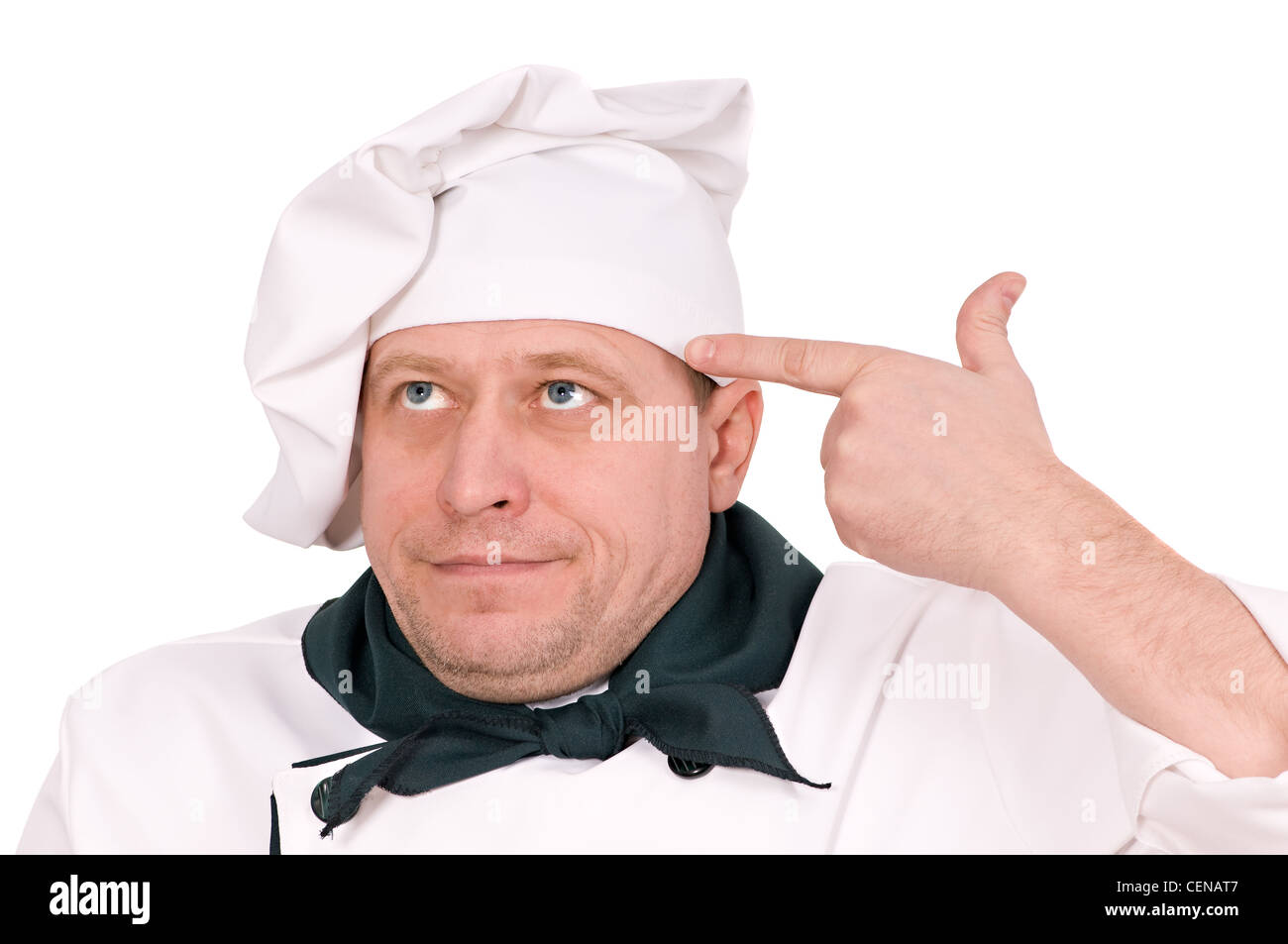 chef has a bad mood isolated on white background Stock Photo - Alamy