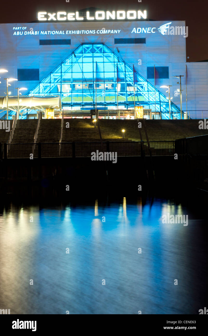 UK, England, London, Excel Center, Albert Dock night Stock Photo - Alamy