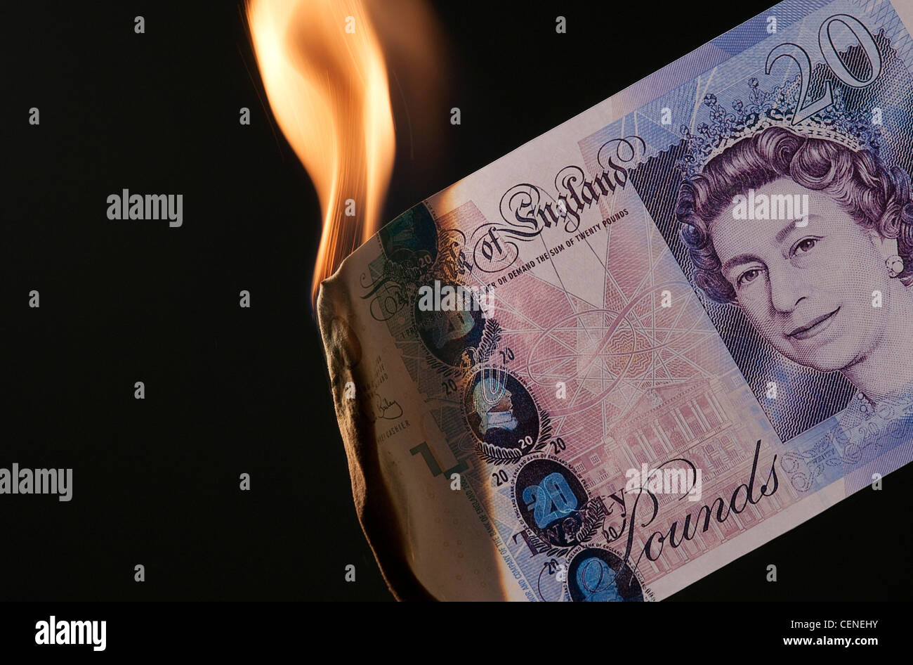 Uk banknote burning hi-res stock photography and images - Alamy