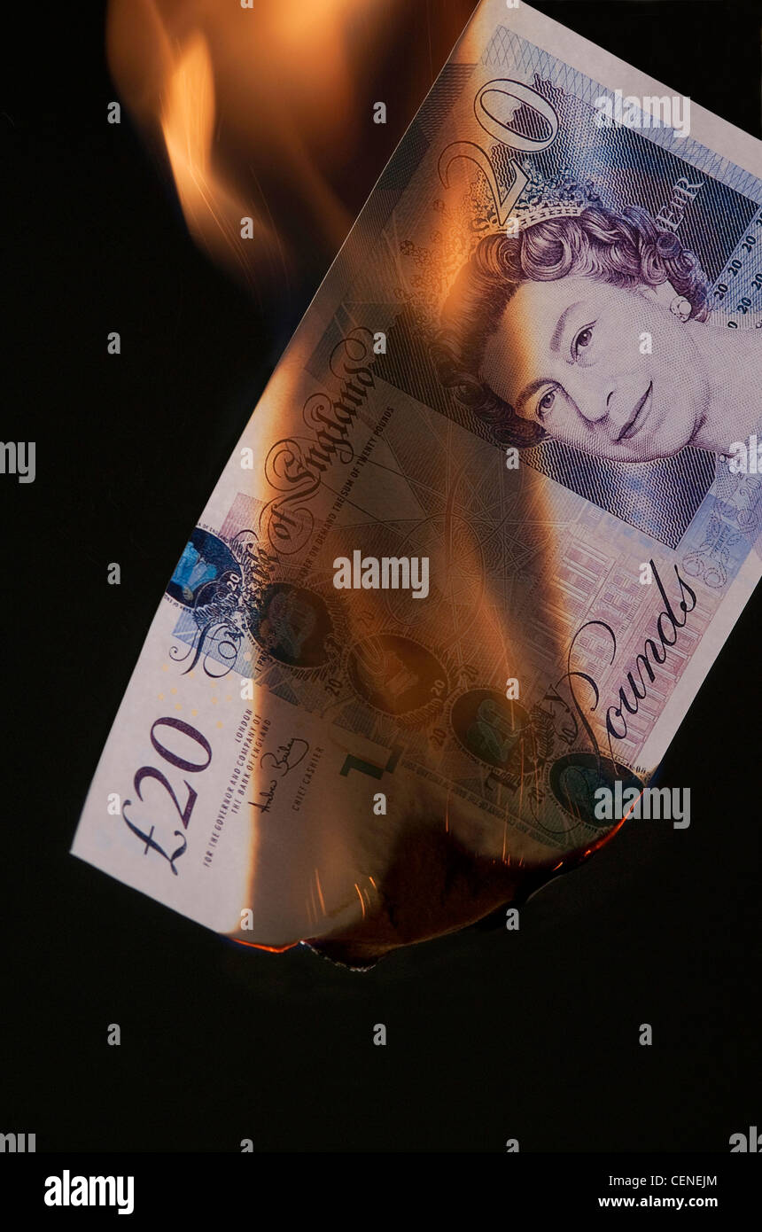 Burning note sterling hi-res stock photography and images - Alamy