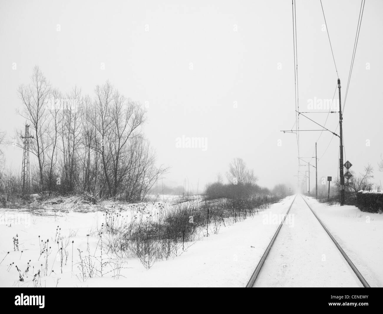 Railway train snow Black and White Stock Photos & Images - Alamy