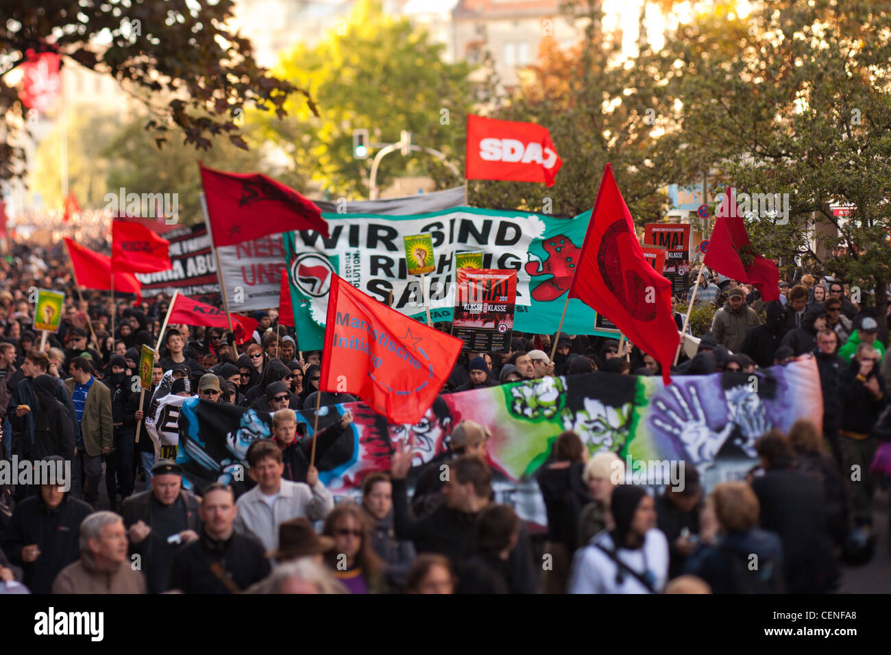 Left wing may day demonstration germany hi-res stock photography and ...