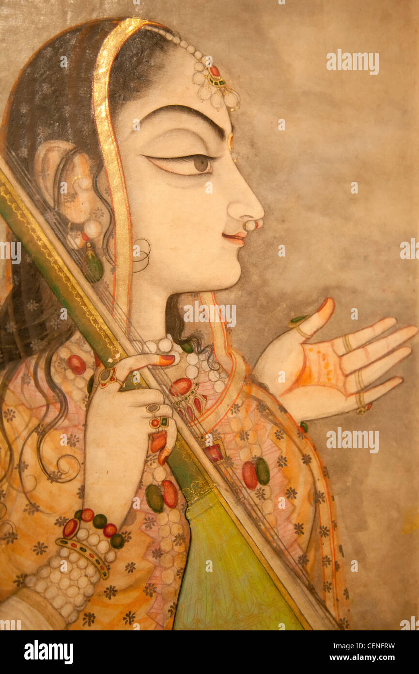 Lady singer of the Mughal Court - the Ashmolean Museum, Oxford Stock ...