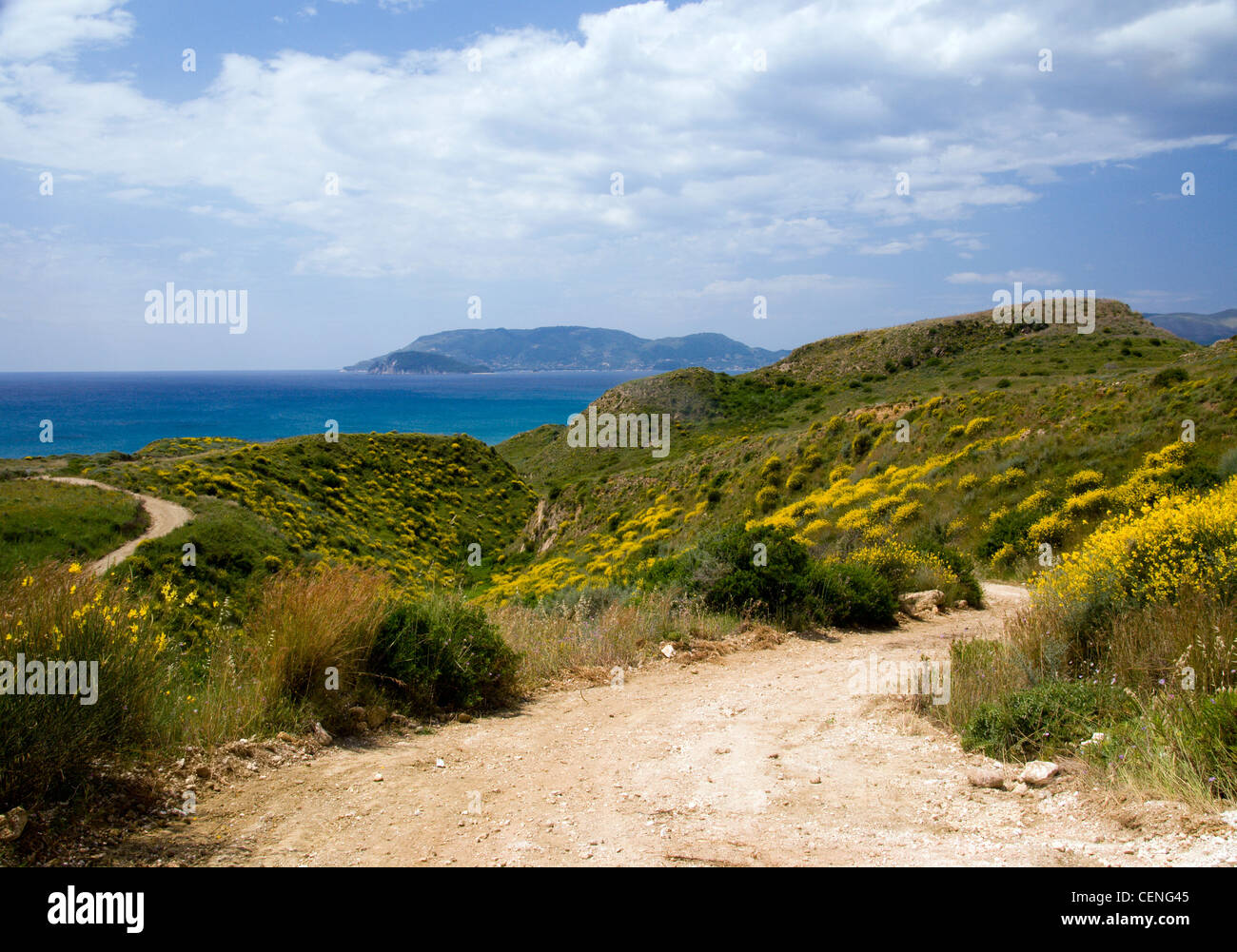 laganas bay from road leading to mount skopos, kalamaki, zante ...