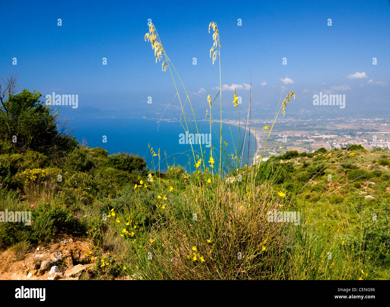 laganas bay from road leading to mount skopos, kalamaki, zante ...