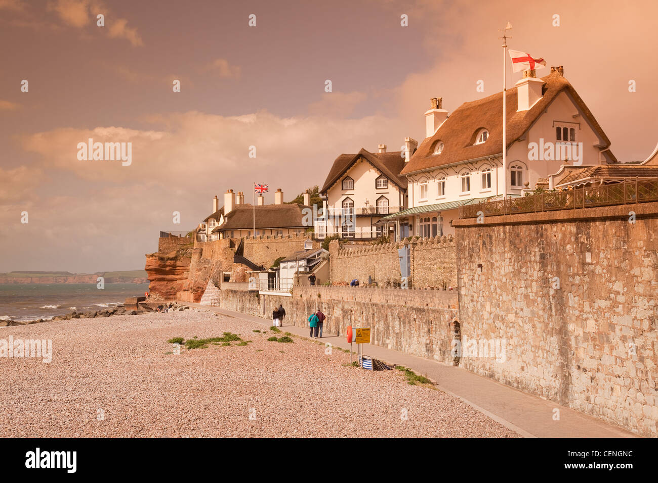 Sidmouth with Seafront near Chit Rocks, Devon, England, UK Stock Photo ...