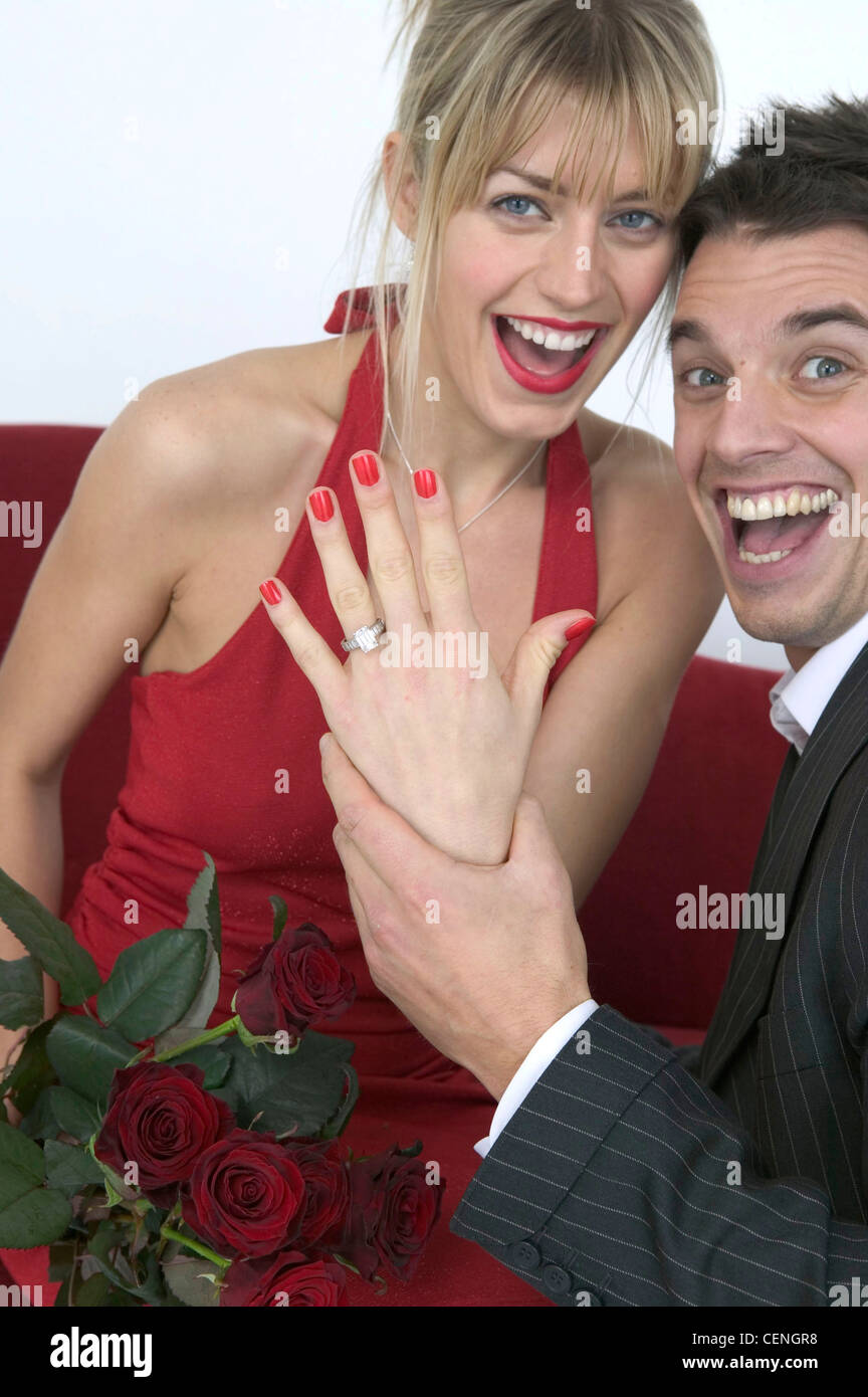 Female blonde hair pinned up fringe wearing diamond heart shaped ...