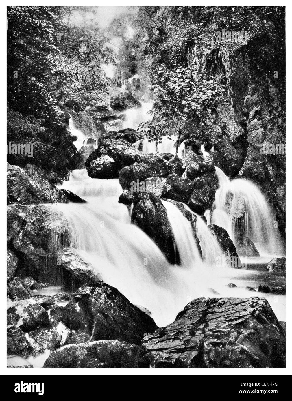 Old mountain path waterfall hi-res stock photography and images - Alamy
