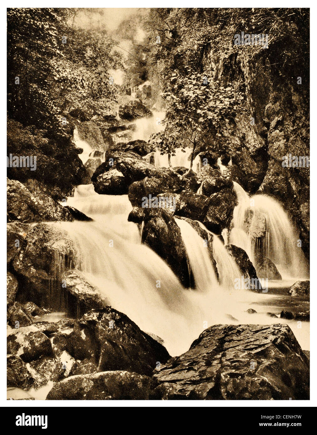 Lodore Falls waterfall Cascade Cumbria England UK Derwent Water ...
