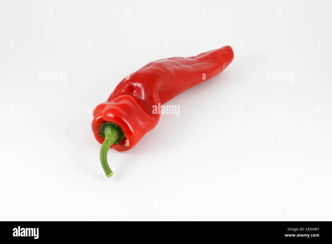 Whole red long pepper, Capsicum annuum, vegetable on white background ...