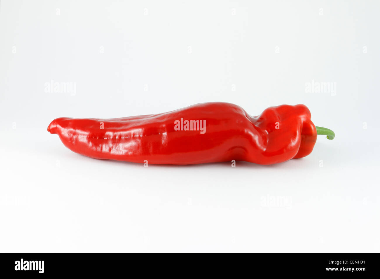 Whole red long pepper, Capsicum annuum, vegetable on white background ...