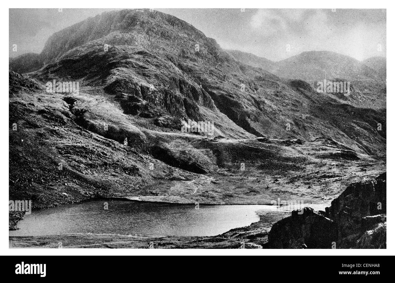 Sty Head Great End mountain Scafell mountain pass English Lake District ...