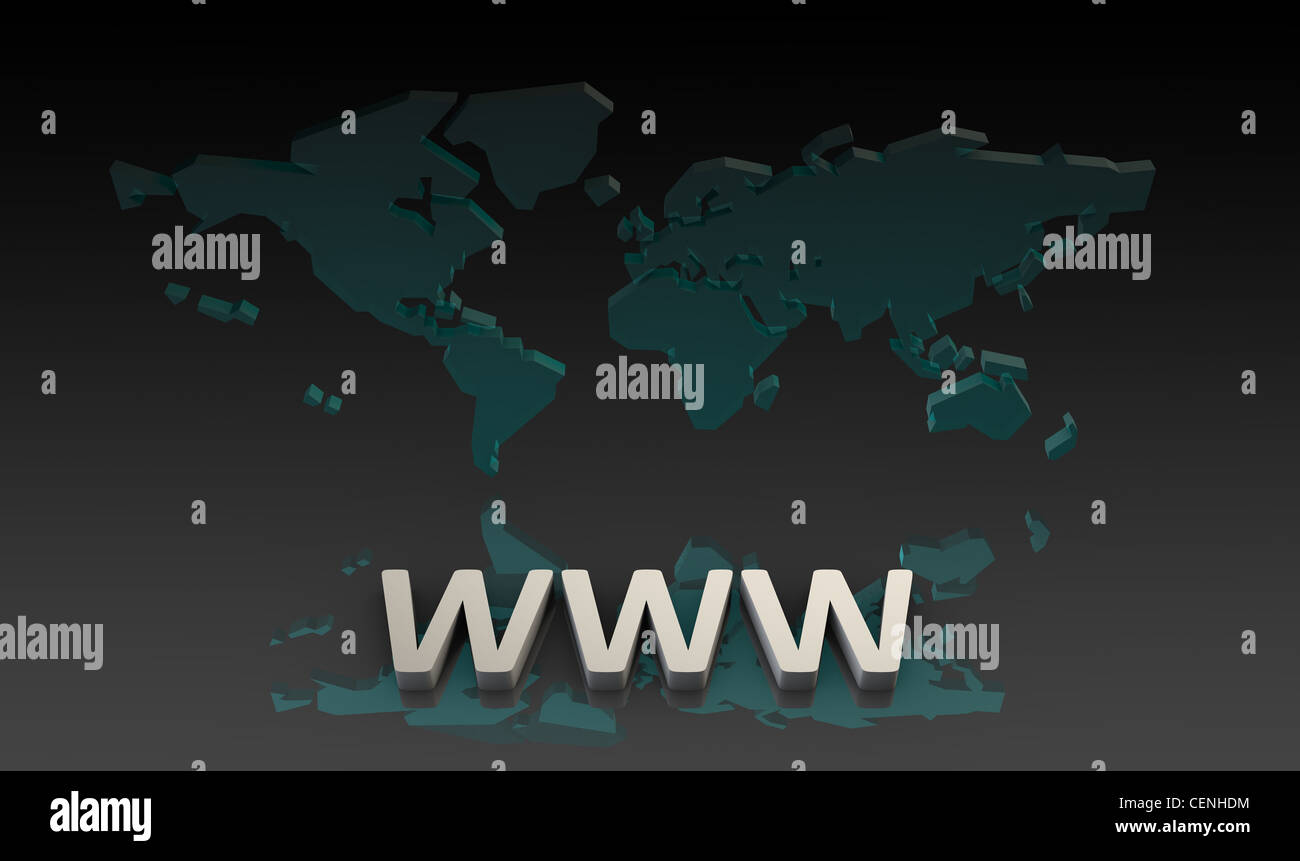 WWW World Wide Web or the Internet as a Concept Stock Photo - Alamy