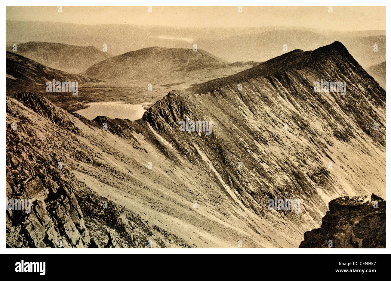 Helvellyn Ridge Lake District England Striding Edge scrambling route ...