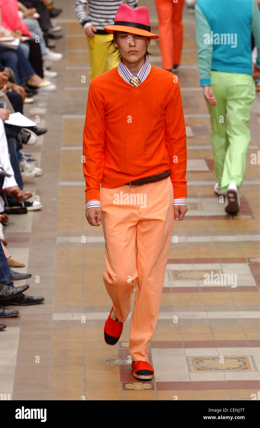 Sonia Rykiel Paris Menswear S S Male model wearing red sweater over ...