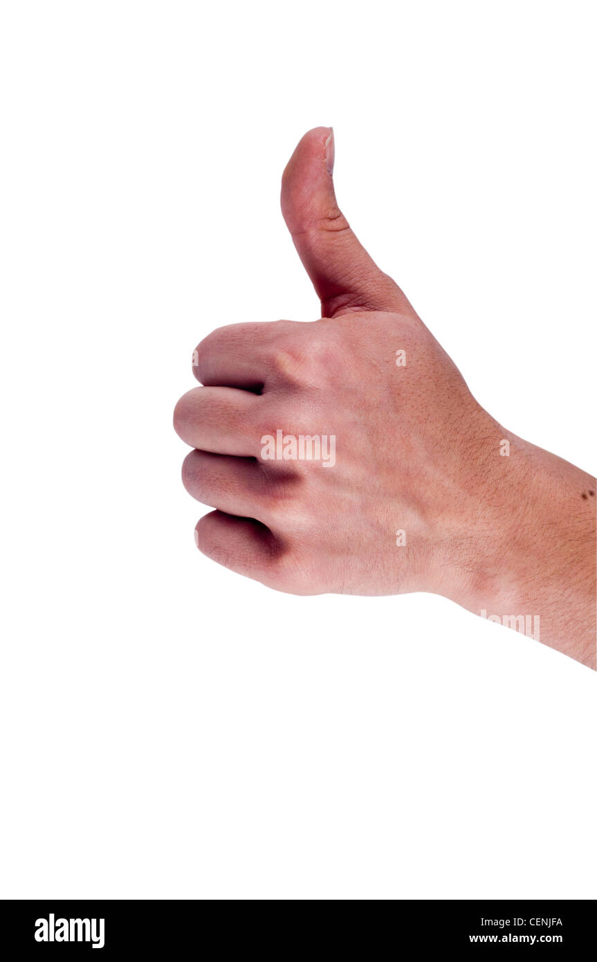 Human Hand Making Thumbs Up Gesture Isolated on White Background Symbol ...