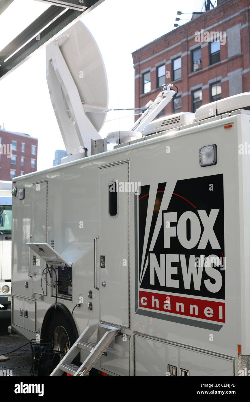 Fox News truck parked outside the 14th Street Apple Store in New York ...