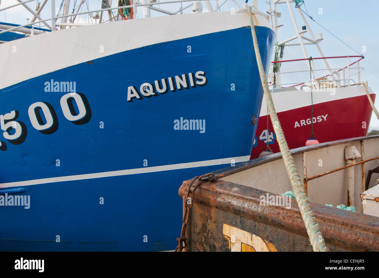 Moored Scottish fishing trawlers in Kirkcudbright Stock Photo - Alamy