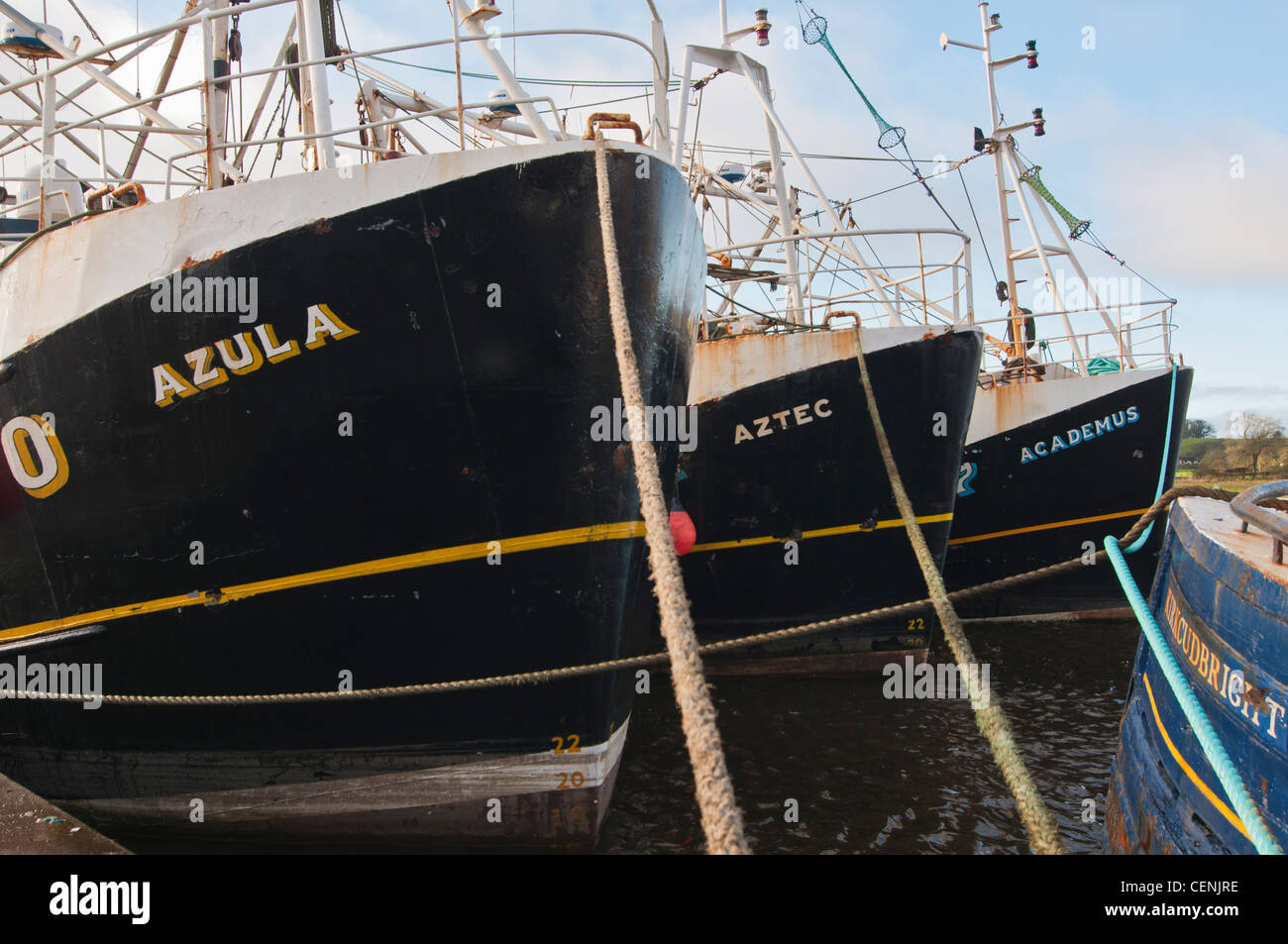 Moored Scottish fishing trawlers in Kirkcudbright Stock Photo - Alamy