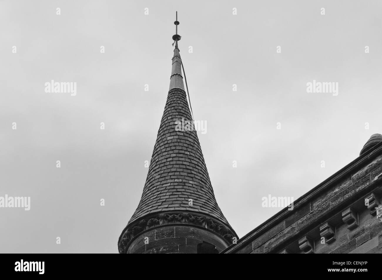 Glasgow university tower building Black and White Stock Photos & Images ...